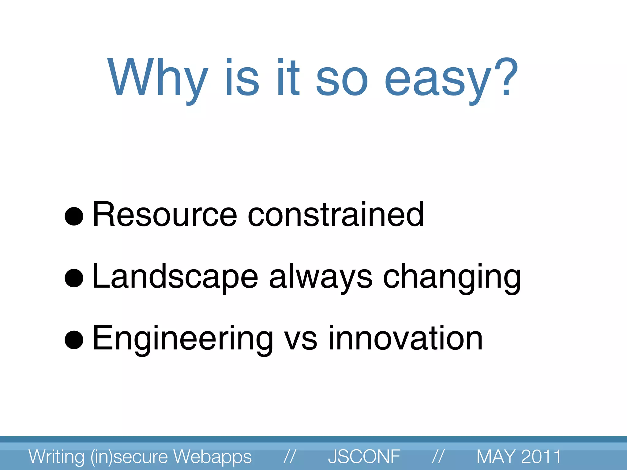 Writing an (in)secure webapp in 3 easy steps | KEY | Web Design and HTML | Internet
