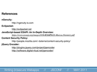 Writing an (in)secure webapp in 3 easy steps | KEY | Web Design and HTML | Internet