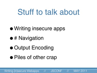 Writing an (in)secure webapp in 3 easy steps | KEY | Web Design and HTML | Internet