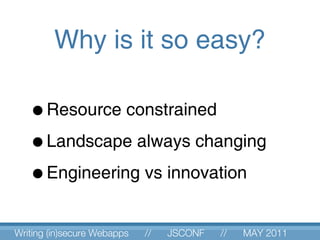 Writing an (in)secure webapp in 3 easy steps | PPT