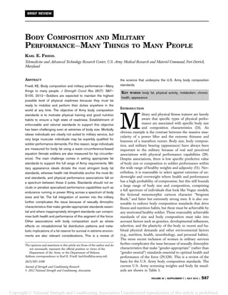 Body composition and Military Performance | PDF