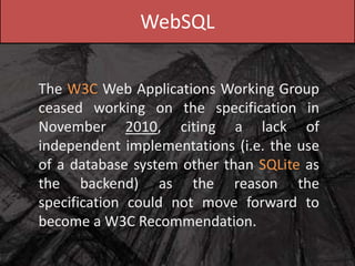 Modern database in browsers, Дмитро Тарасенко | PPT