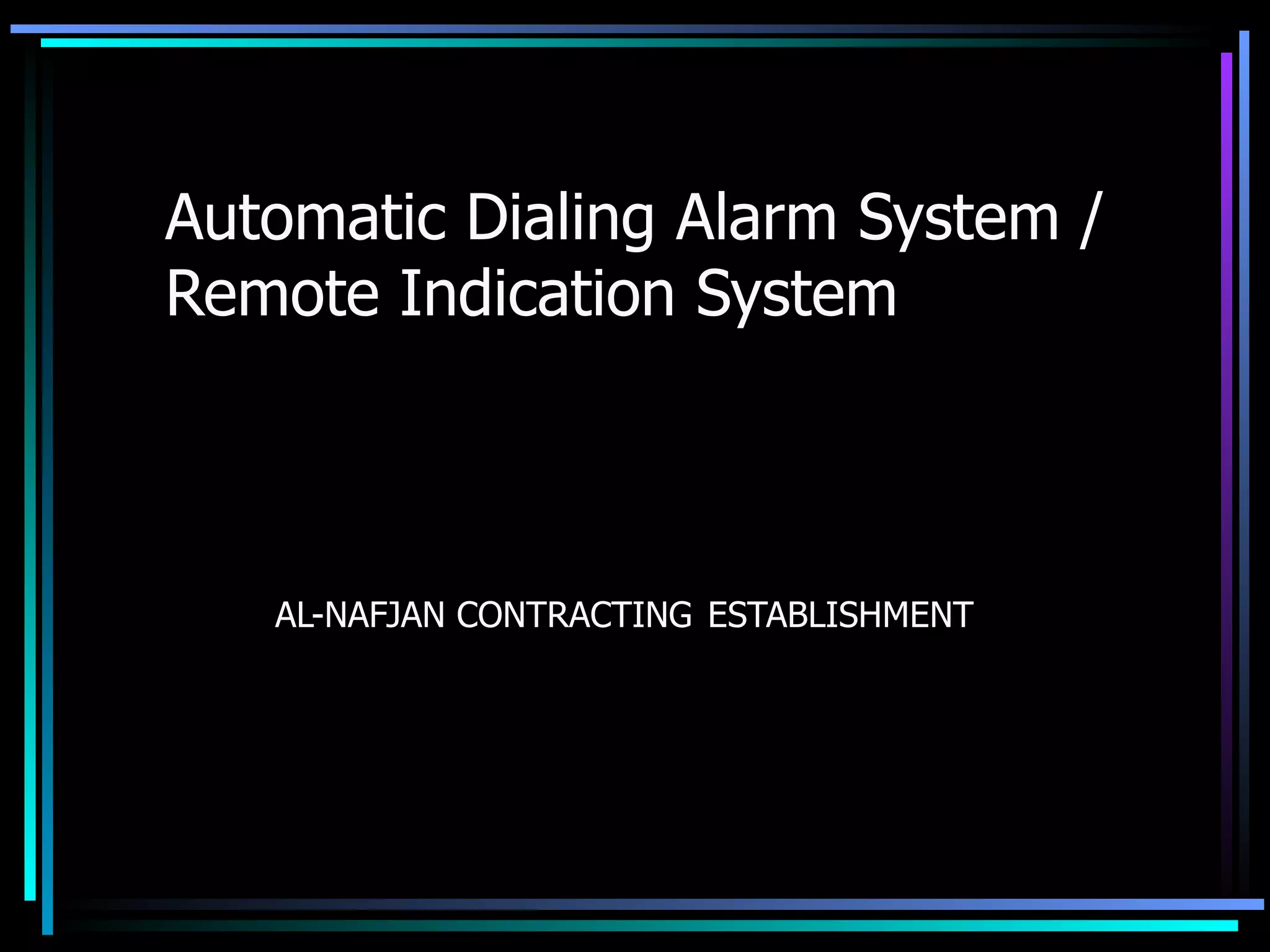 Automatic Dialing Alert System / Remote Indication System | PPT | Free Download