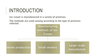 Manufacturing Methods of Ice-Cream | PPTX