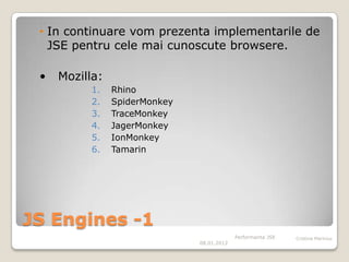 Js engine performance | PPT