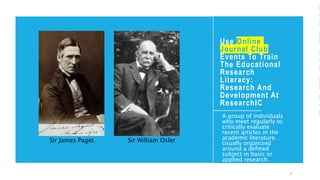 Use Online Journal Club Events To Train The Educational Research ...