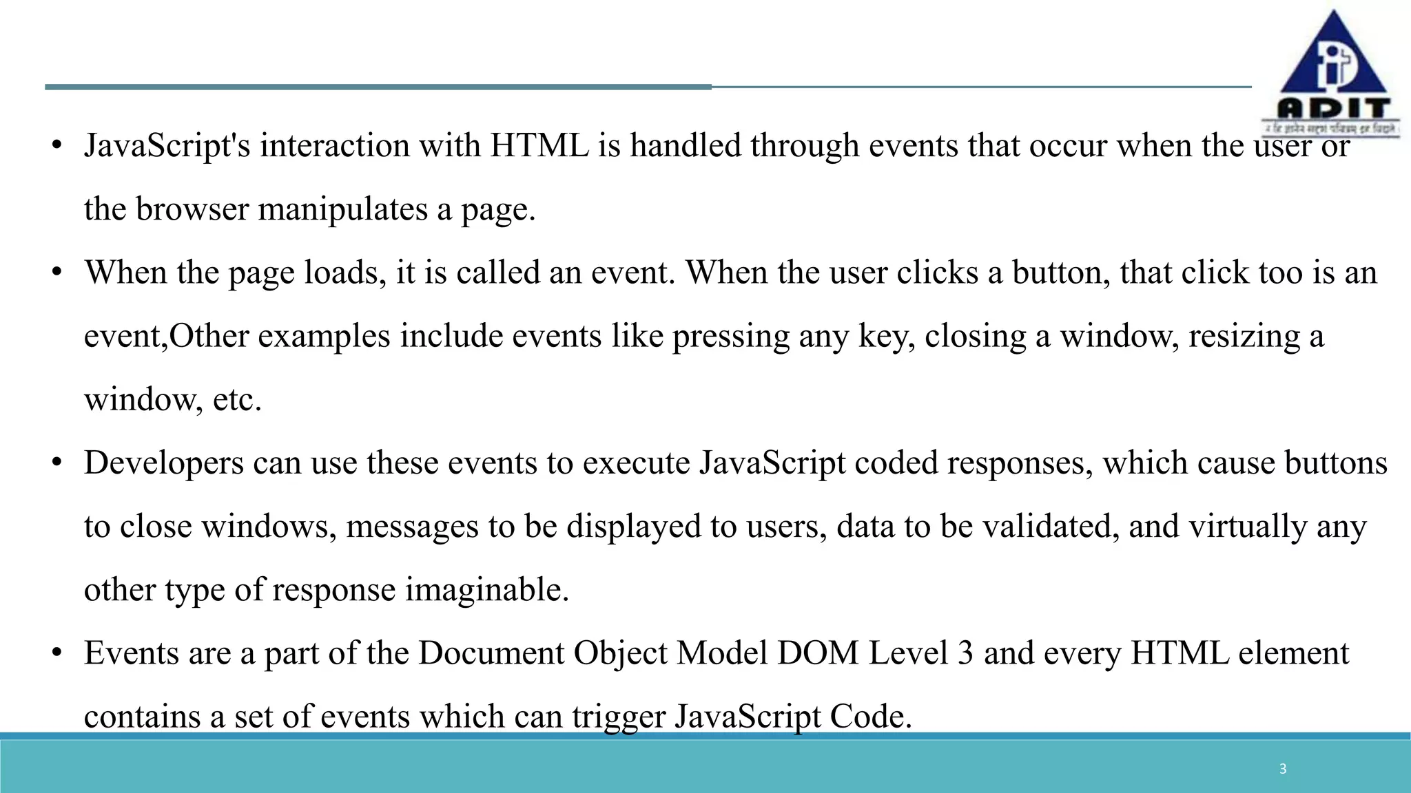 Event In Javascript Ppt