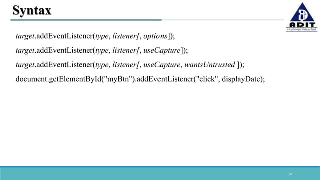 Event In JavaScript | PPTX