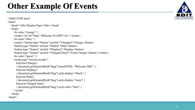 Event In JavaScript | PPTX
