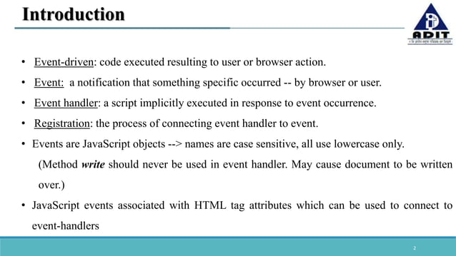 Event In JavaScript | PPTX