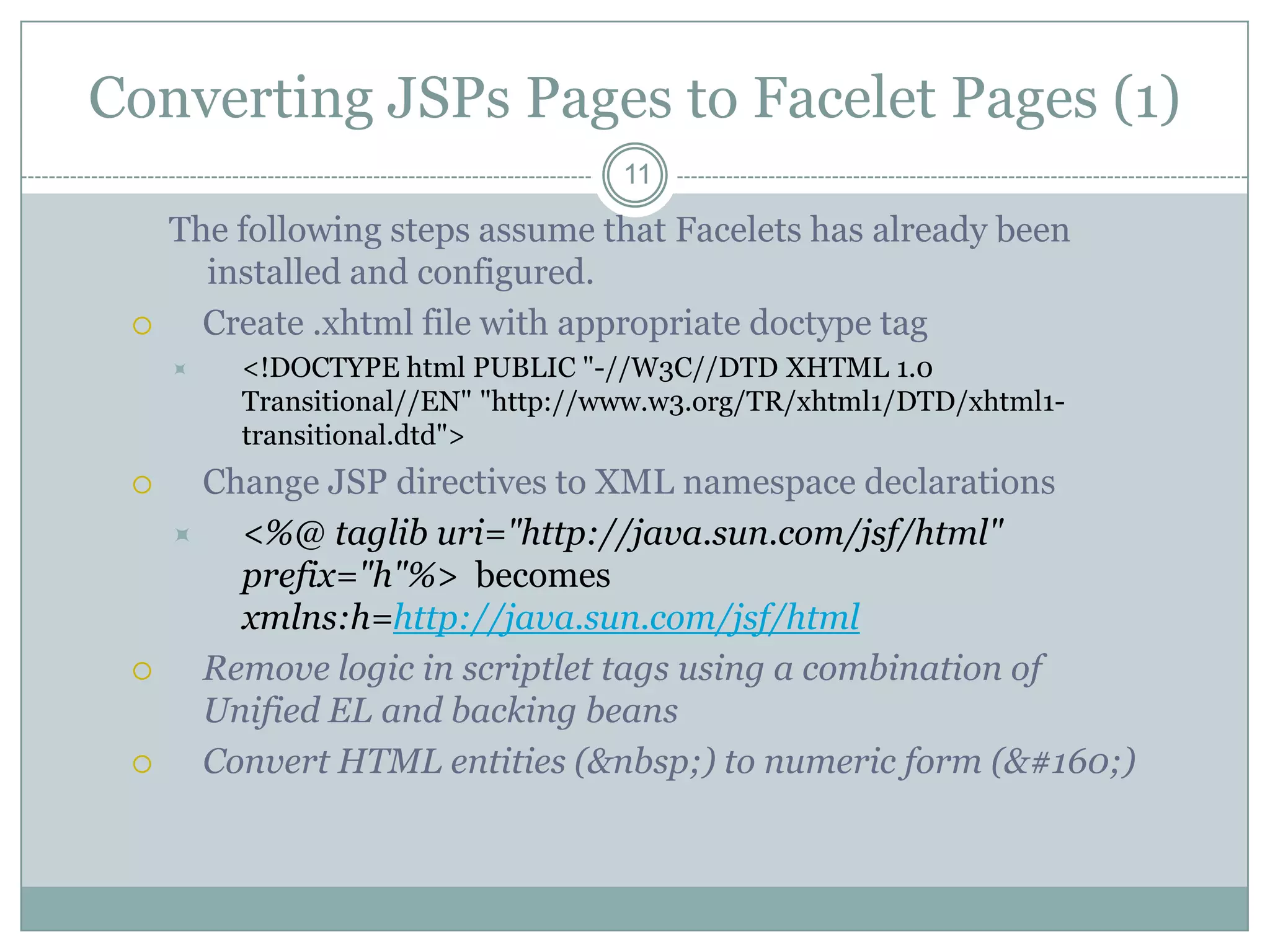 Migrating from JSF1 to JSF2 | PPTX