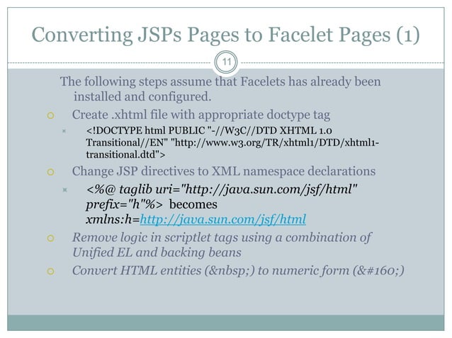 Migrating from JSF1 to JSF2 | PPTX