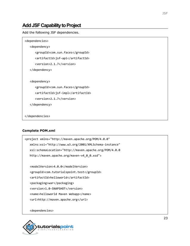 Jsf Tutorial Pdf