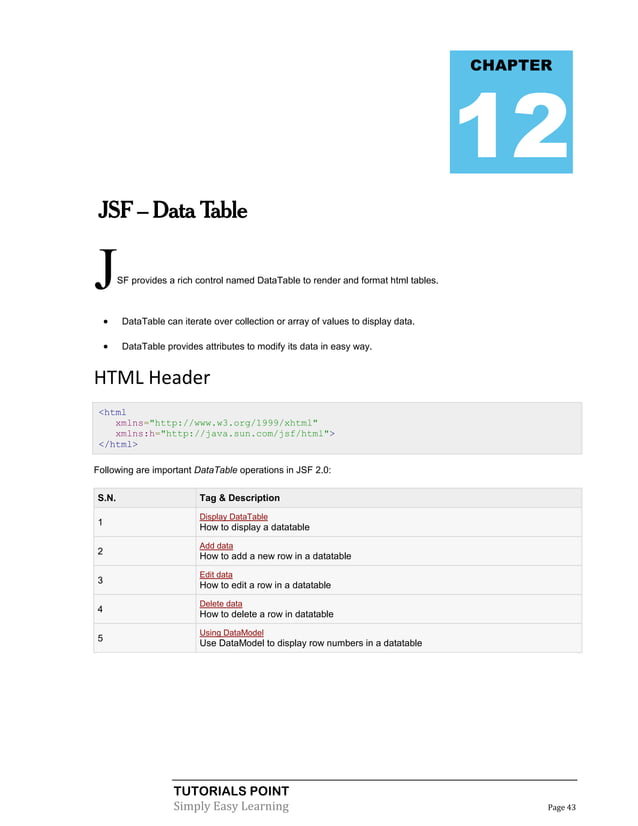 Jsf Tutorial Pdf