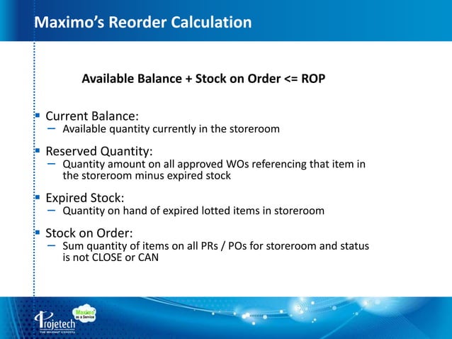 jshaw-projetech--understanding-maximo-inventory.pptx | Logistics | Business
