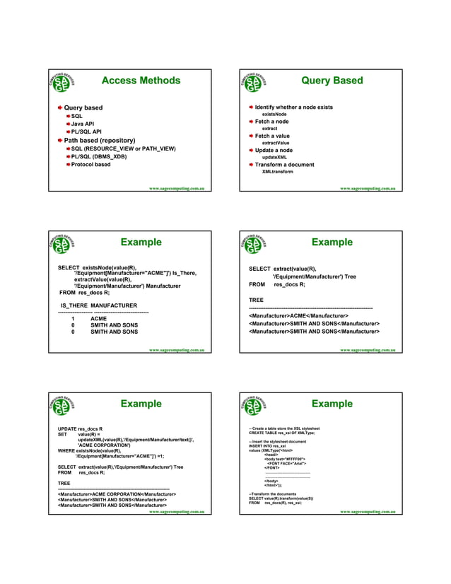 Oracle XML DB - What's in it for me? | PDF | Databases | Computer Software and Applications