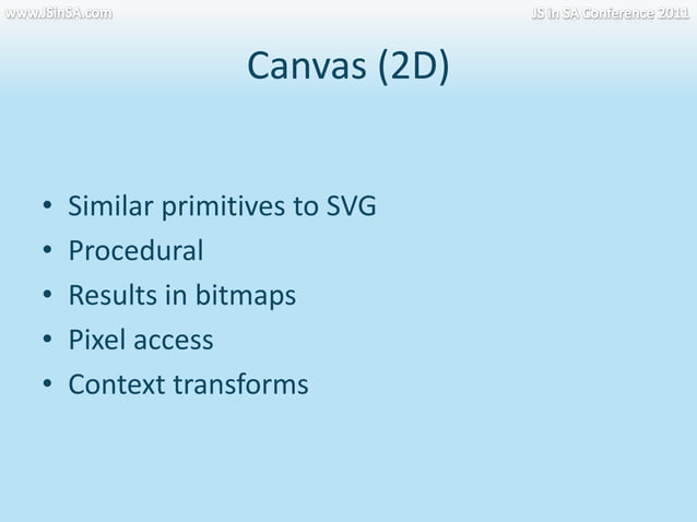 JSinSA - JS Visualisation APIs | PPT