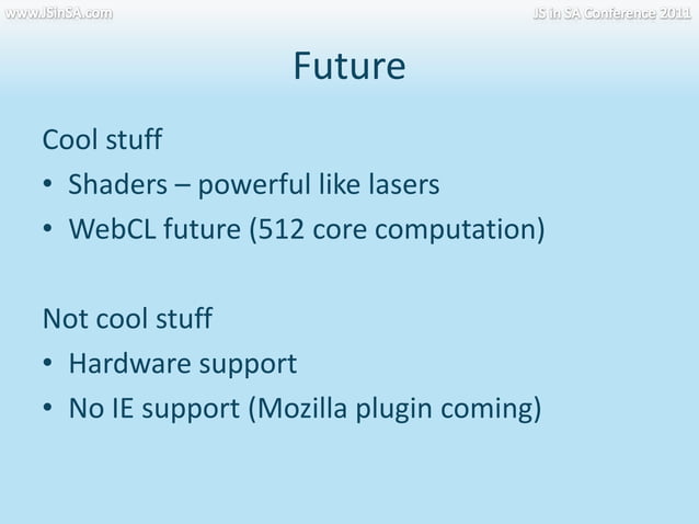 JSinSA - JS Visualisation APIs | PPT