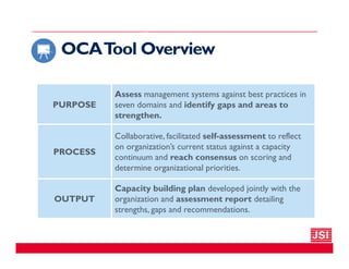 The Organizational Capacity Assessment Tool | PDF