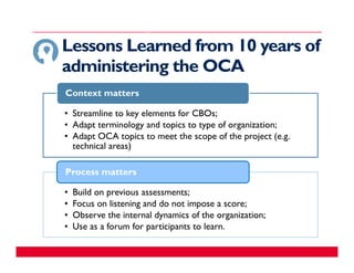 The Organizational Capacity Assessment Tool | PDF