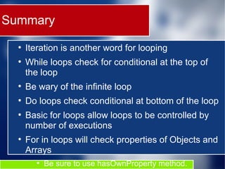 JavaScript iteration | PPT