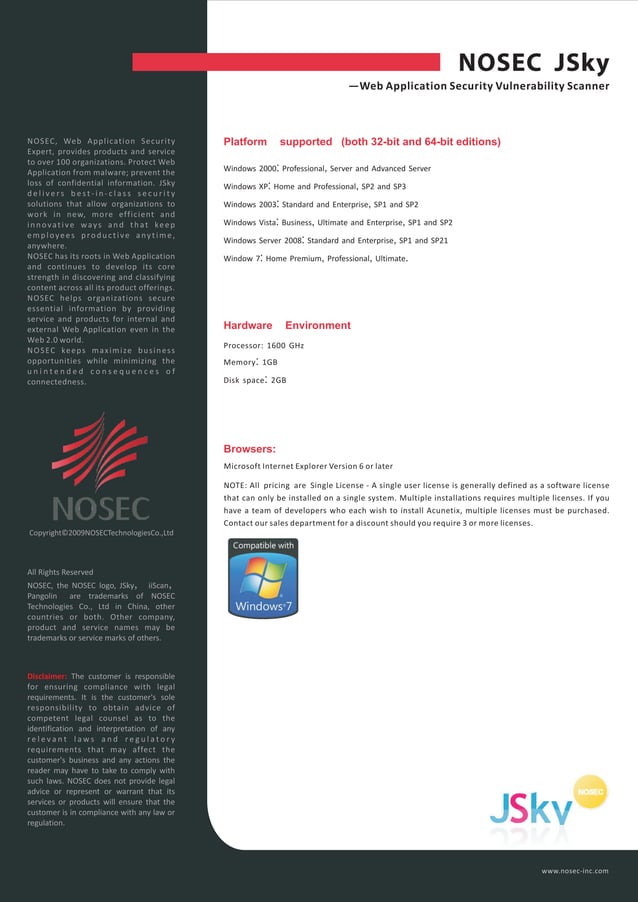 Jsky Data Sheet | PDF