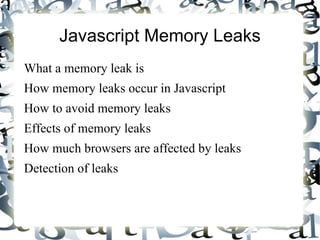 JavaScript Leaks | ODP | Web Development | Internet