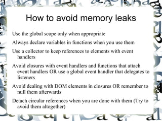 JavaScript Leaks | ODP | Web Development | Internet