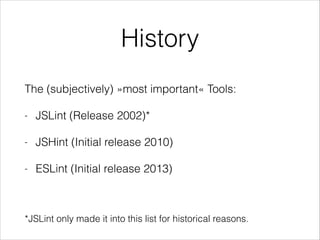 The state of JavaScript Linting - English version | PDF | Web Development | Internet