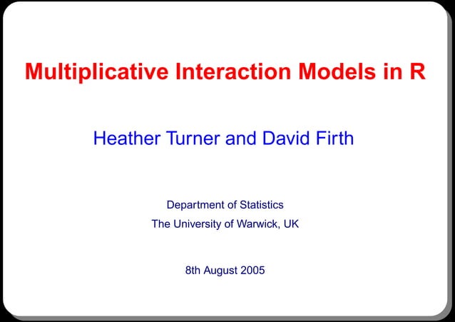 Multiplicative Interaction Models in R | PDF | Physics | Science