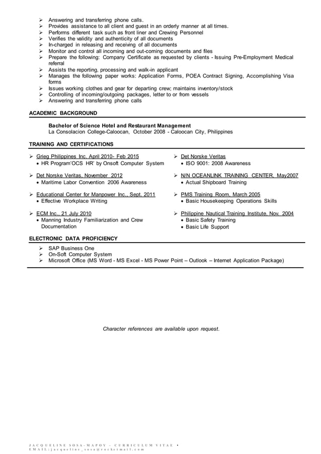 JSM Document Controller CV | DOCX