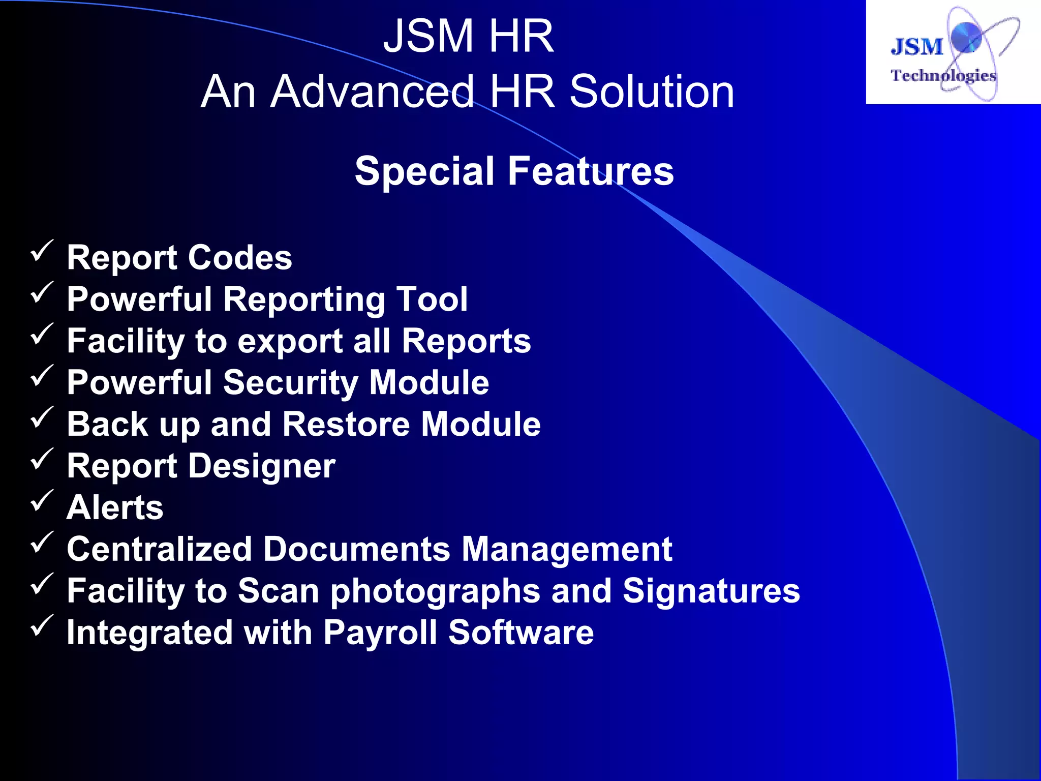 JSM HR Software Presentation | PPT