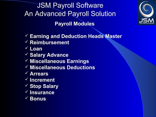 JSM Payroll Software Presentation | PPT
