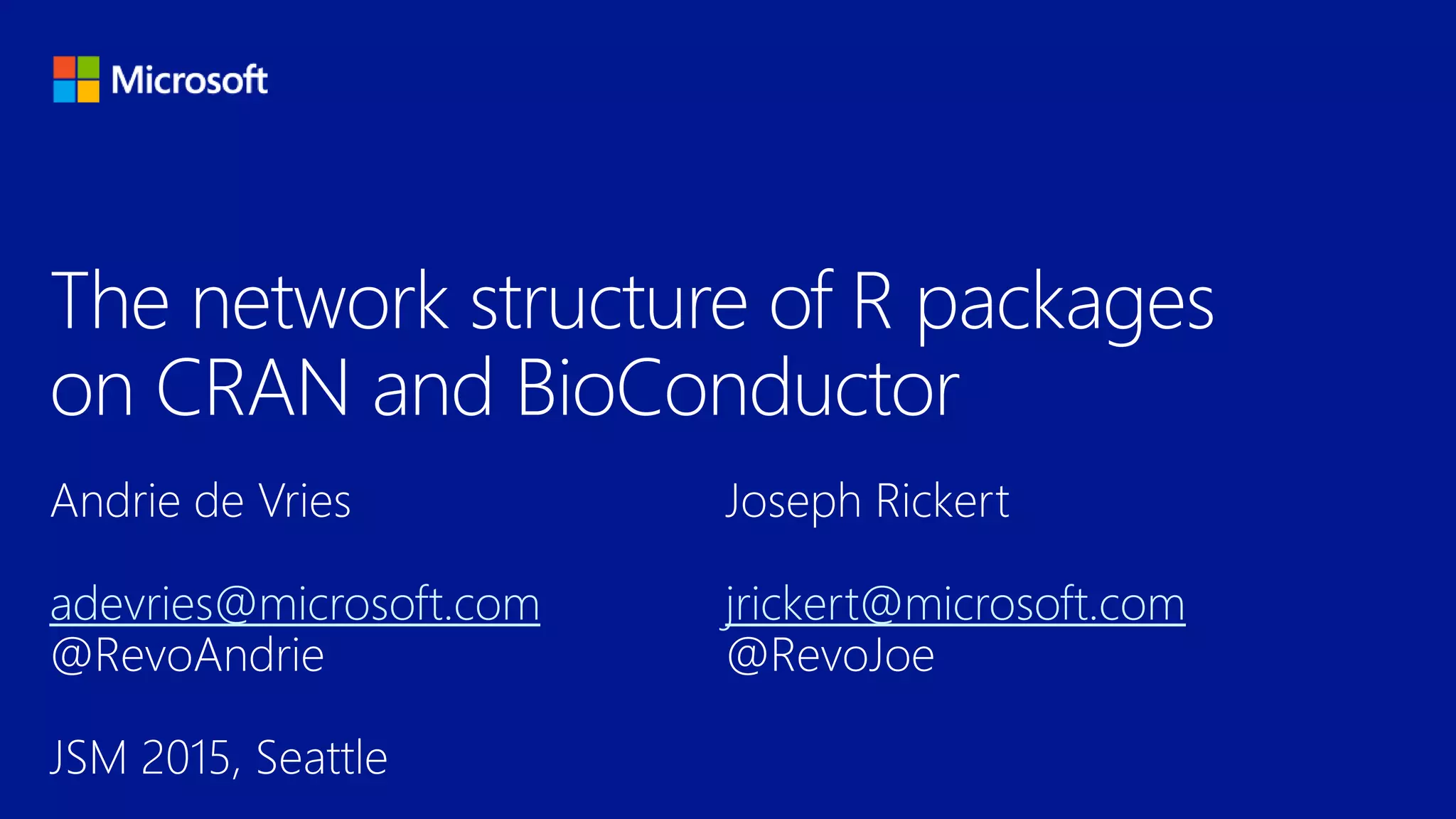 The Network structure of R packages on CRAN & BioConductor | PPT
