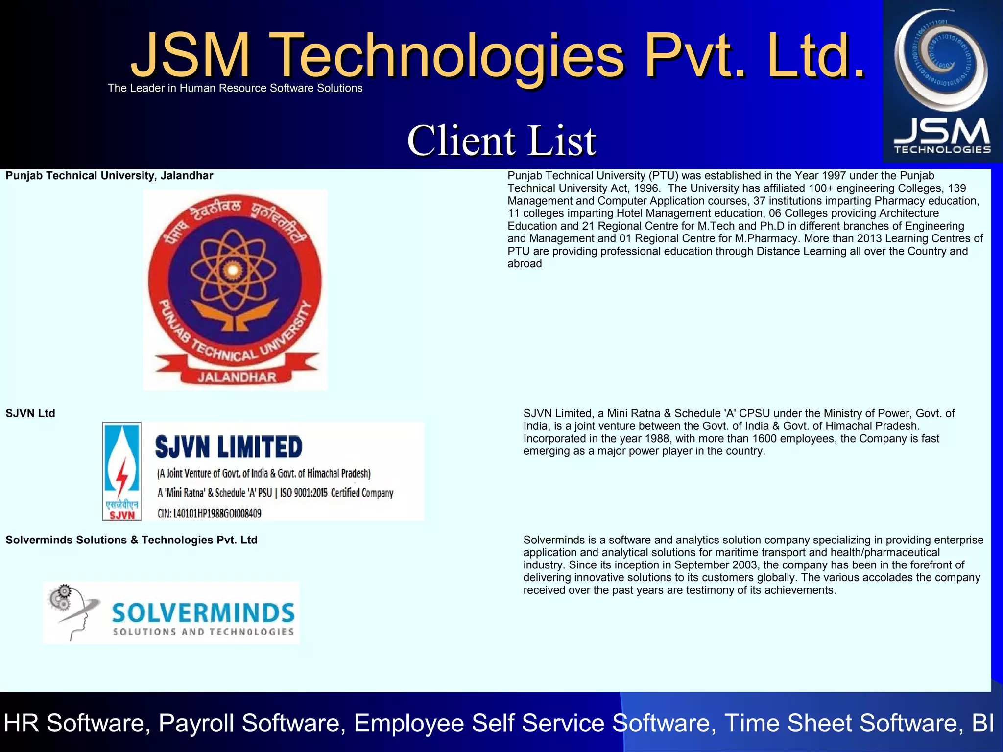JSM Timesheet Management Software Presentation - Advanced Timesheet Software | PPT