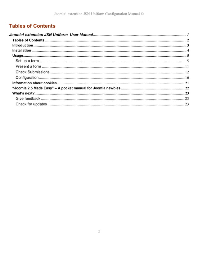 JSN UniForm Configuration Manual | PDF