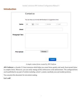 JSN UniForm Configuration Manual | PDF