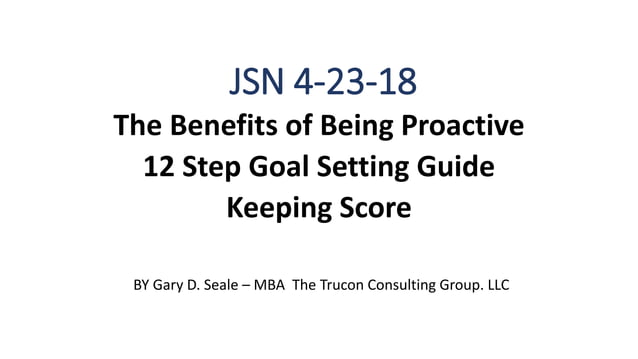 The Benefits of Being Proactive | PPT