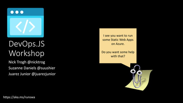 JSNation.com - Azure Static Web Apps (SWA) with Azure DevOps | PPT