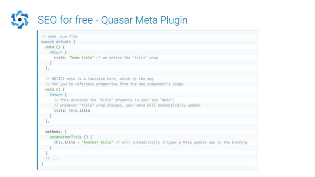 SSR with Quasar Framework - JSNation 2019 | PPT