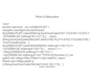 JavaScript Obfuscation | PPT