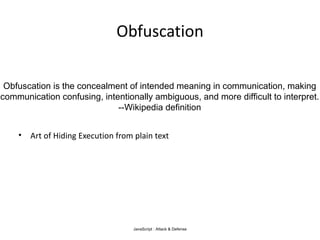 JavaScript Obfuscation | PPT