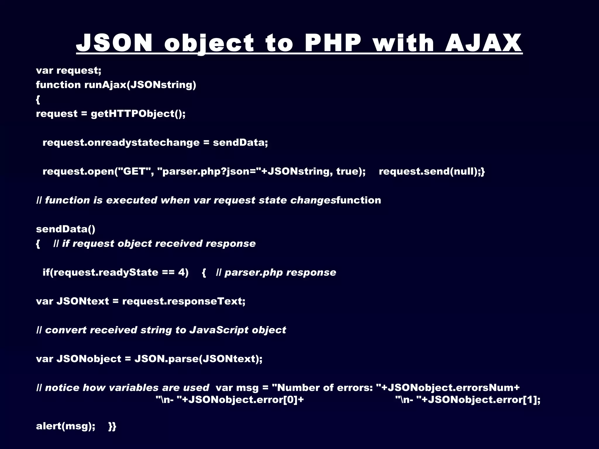 JavaScript Object Notation (JSON) | PPT