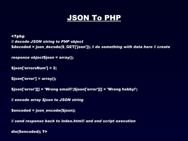 Javascript Object Notation Json