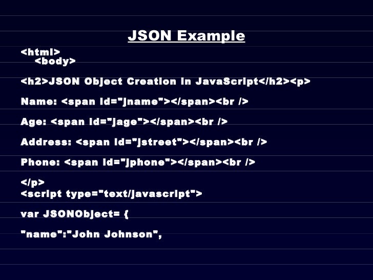 Javascript Object Notation Json