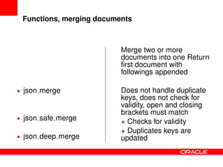 Moving to the NoSQL side: MySQL JSON functions | PPT