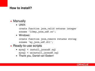 Moving to the NoSQL side: MySQL JSON functions | PPT