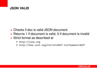 Moving to the NoSQL side: MySQL JSON functions | PPT