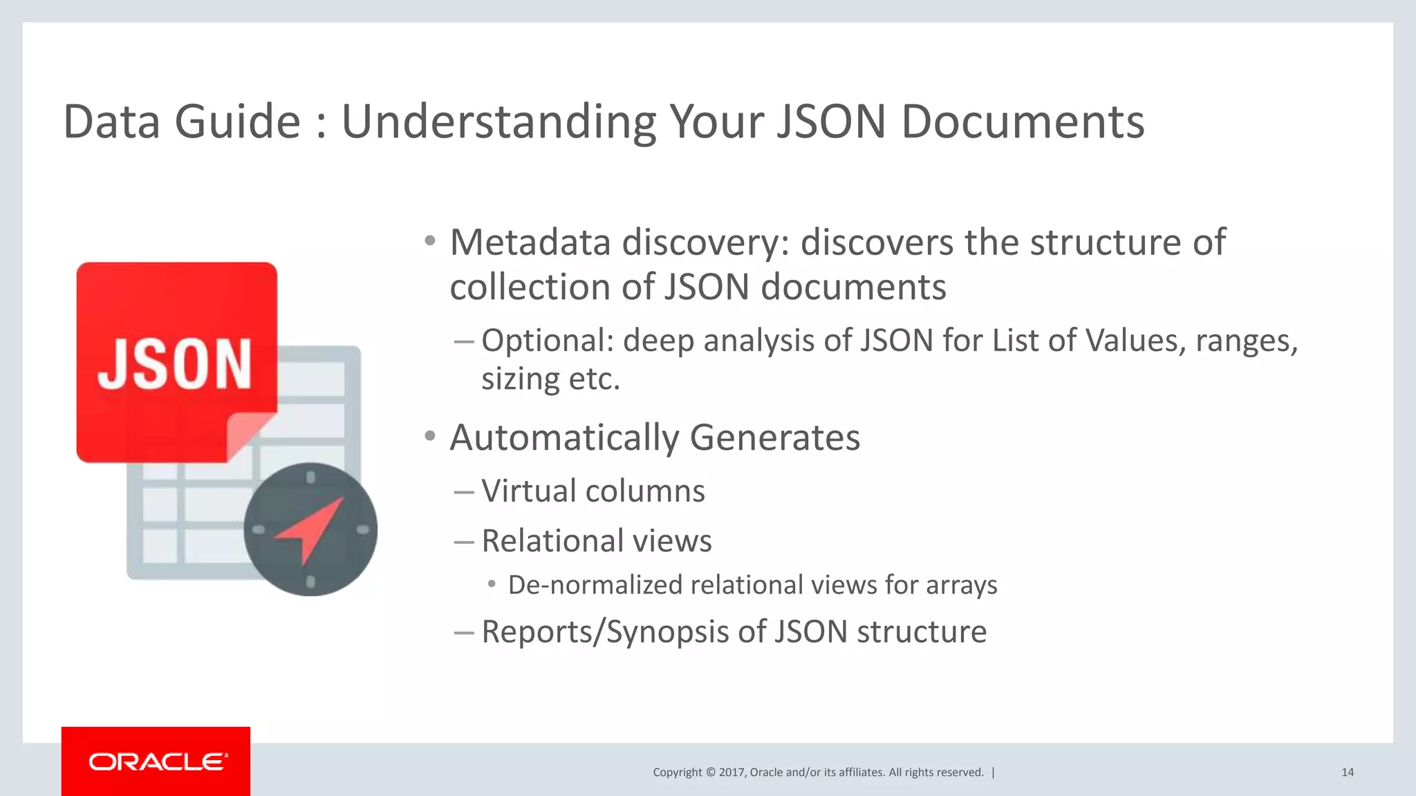 JSON and the Oracle Database | PPTX