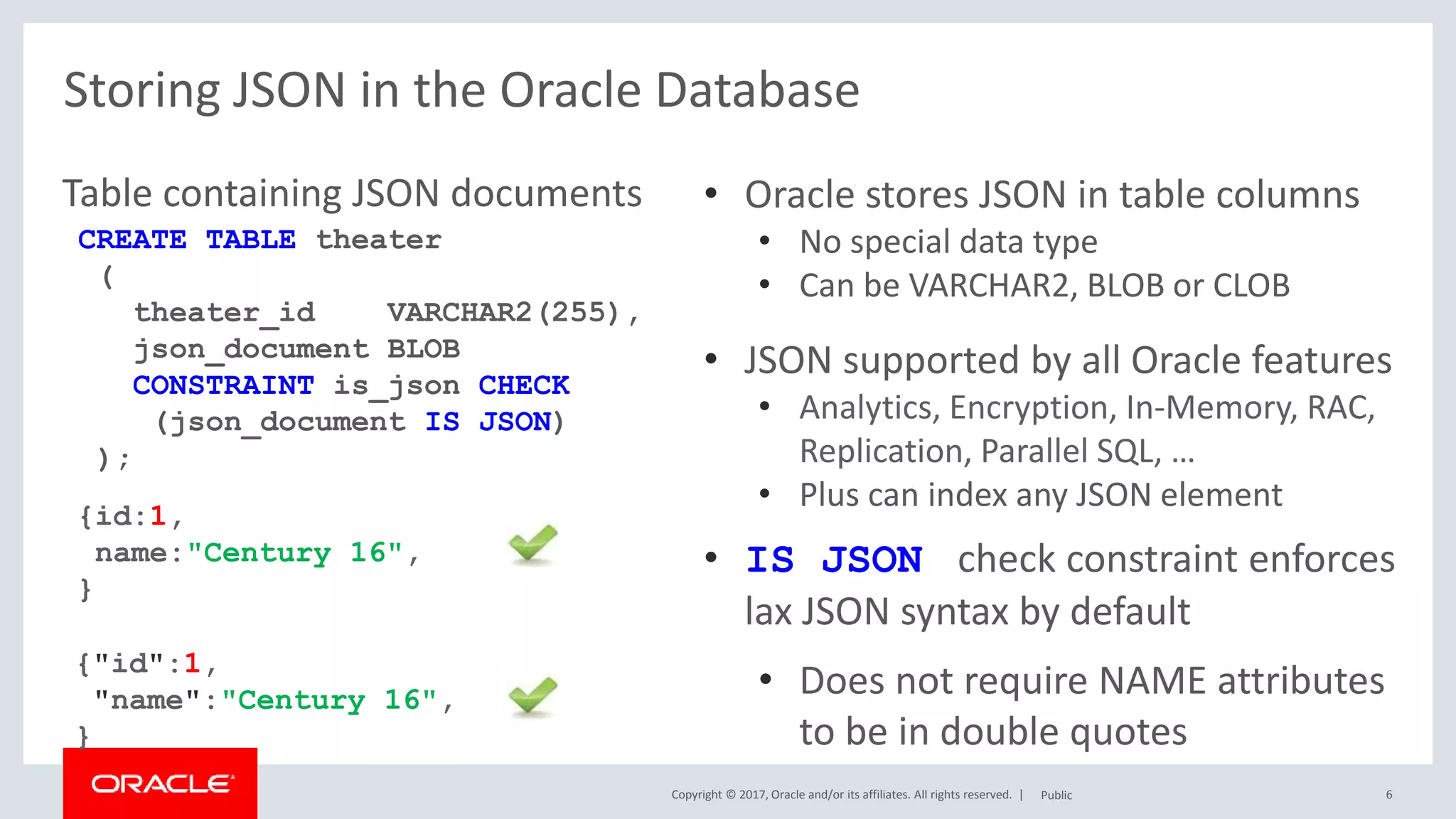 Json And The Oracle Database Ppt 3500